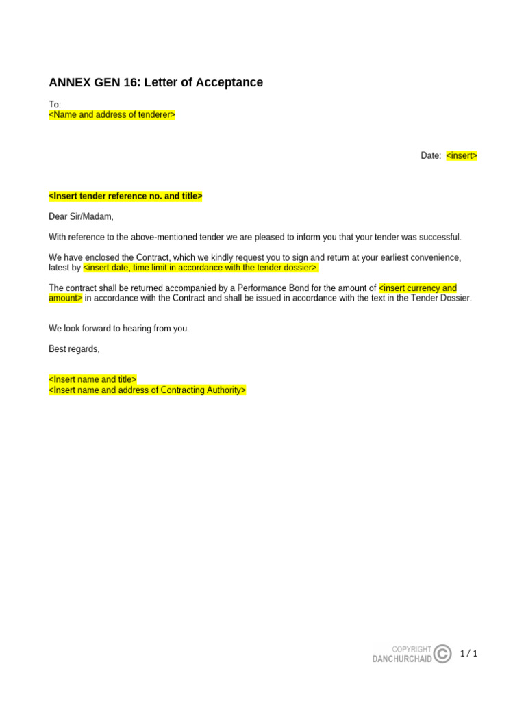 Letter of Acceptance | PDF