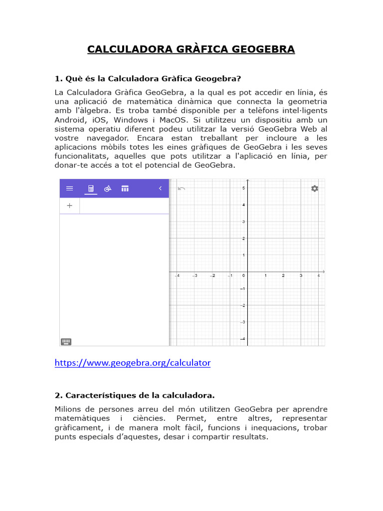 Calculadora Gràfica Geogebra | PDF | Software | Ciencia y matemática