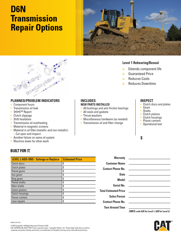 D6N Transmission Spec Sheet - 11 8 18 Hi Res | PDF