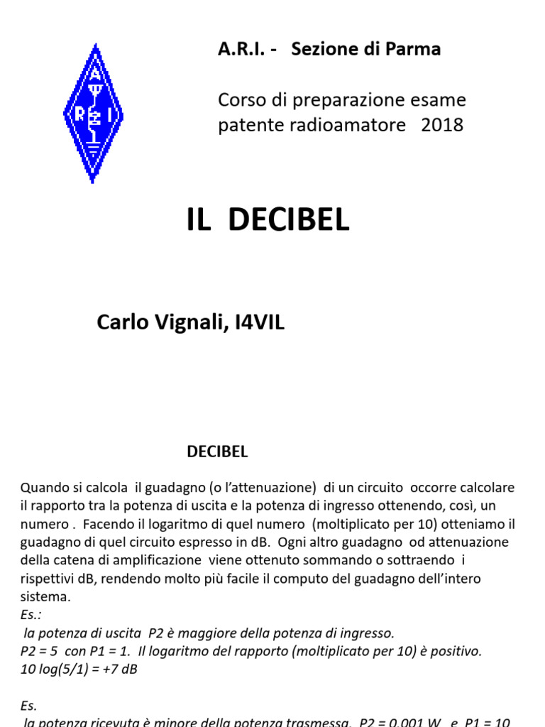 Lezione 05 - Il Decibel | PDF