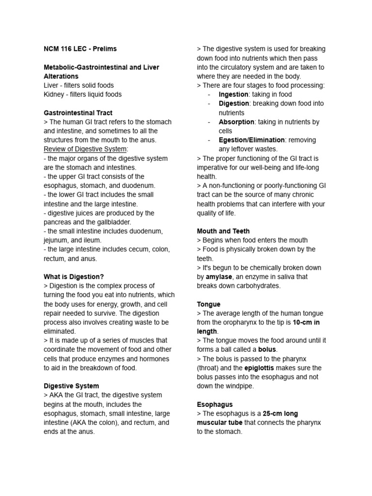 NCM 116 Prelims Transes | PDF