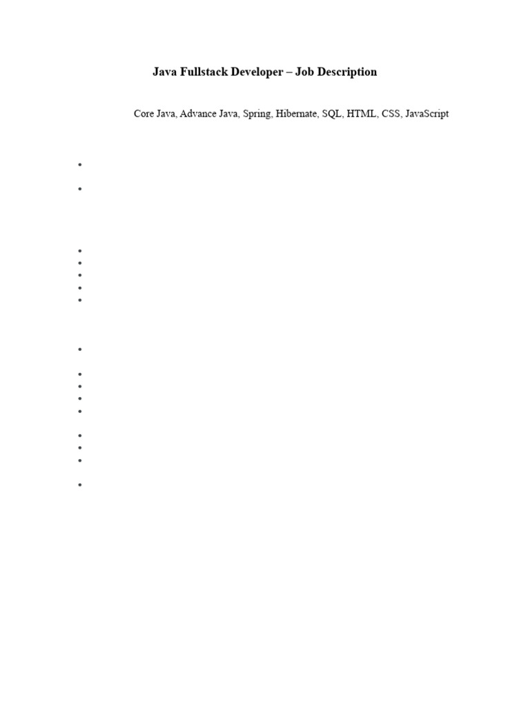 Java Fullstack Developer | PDF Java Fullstack Developer | PDF