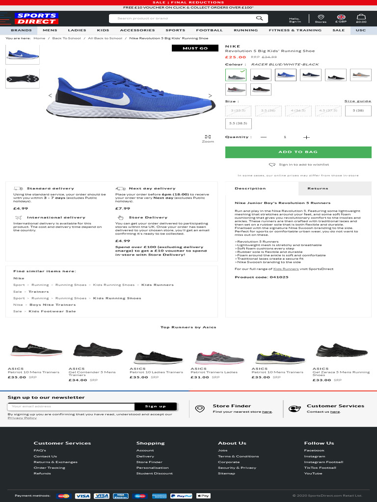 Nike Revolution 5 Big Kids' Running Shoe | PDF