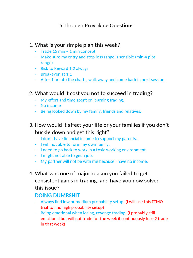 5 Thought Provoking Questions | PDF