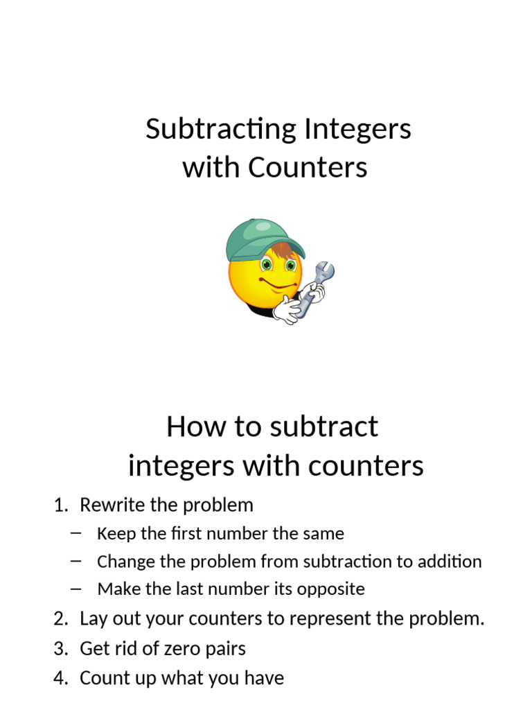 Day 6 - Subtracting Integers With Counters | PDF