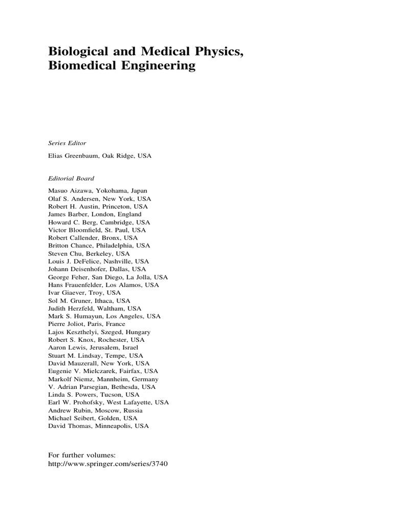 Biological and Medical Physics, Biomedical Engineering: Series Editor | PDF