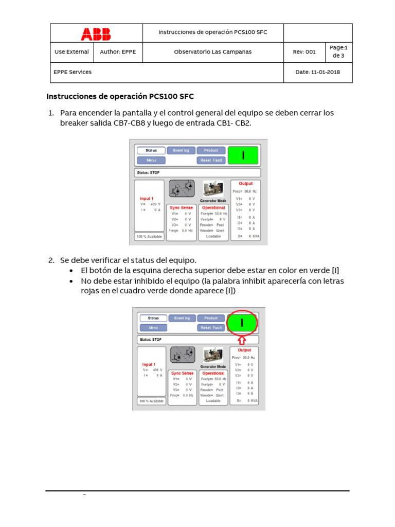 Instrucciones de Operación PCS100 SFC | PDF