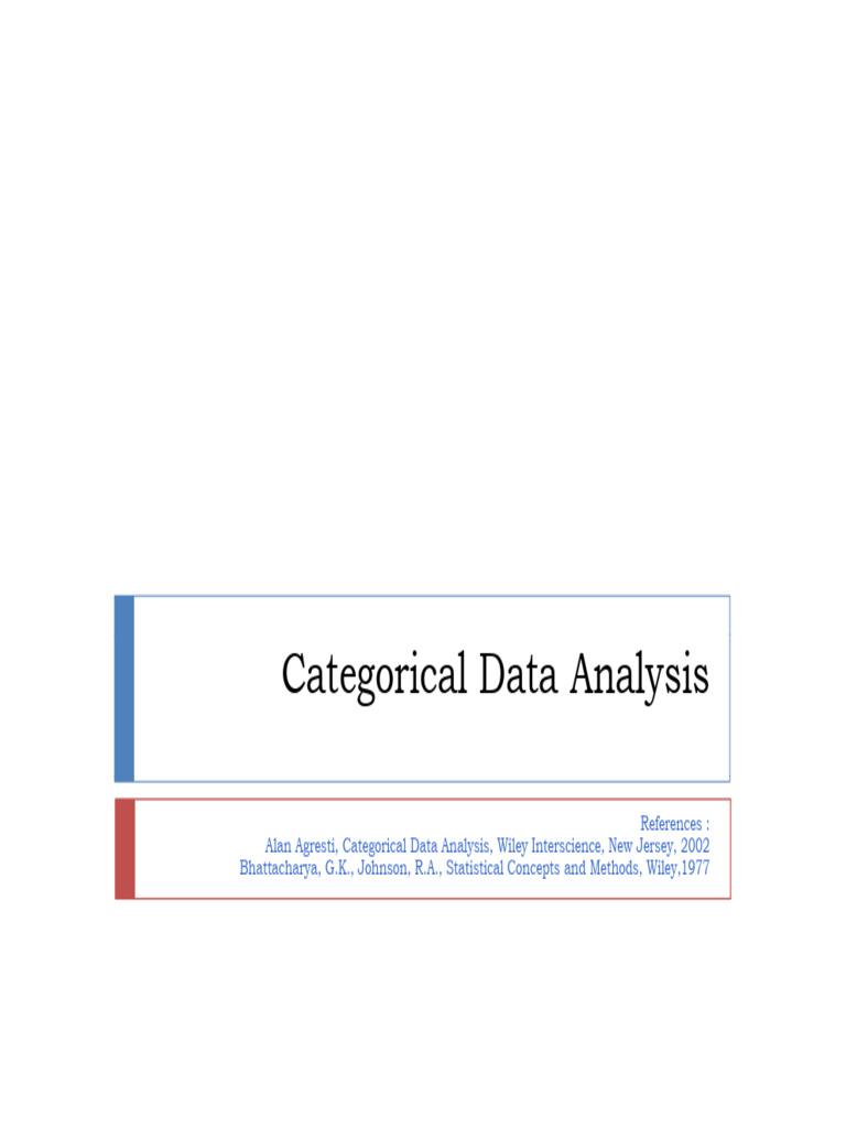 Categorical Data Analysis | PDF