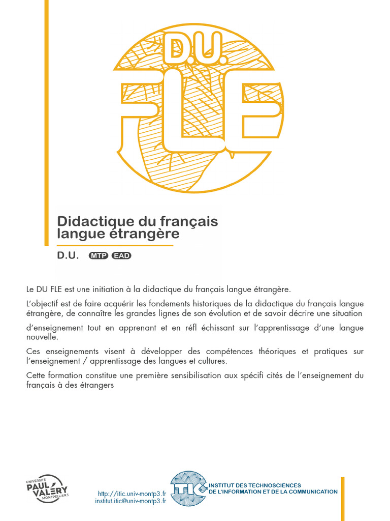 Fiche Presentation Du Fle 0 | PDF