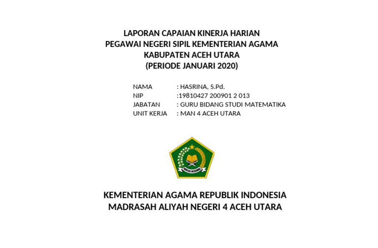 Cover Monthly Report Rina | PDF