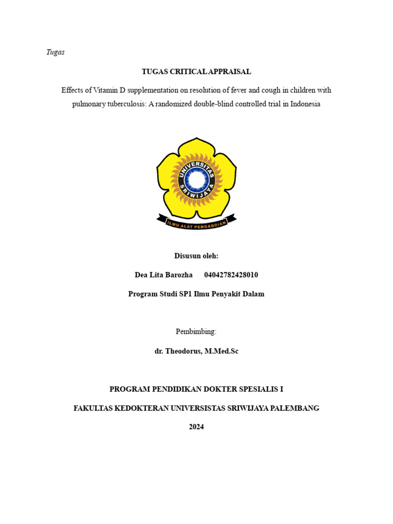 Critical Appraisal | PDF