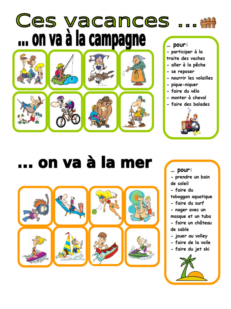 Vocabulaire Vacances | PDF