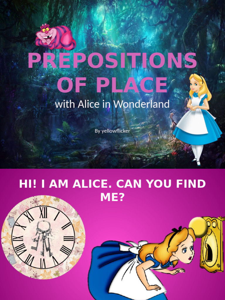 Prepositions of Place With Alice | PDF