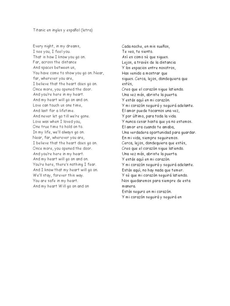 Titanic en Ingles y Español | PDF | Música grabada