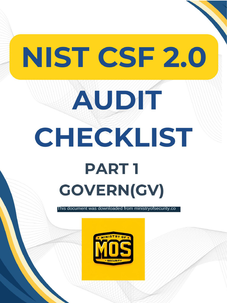 NIST CSF 2 0 Audit Checklist Part 1 Govern 1724577144 | PDF