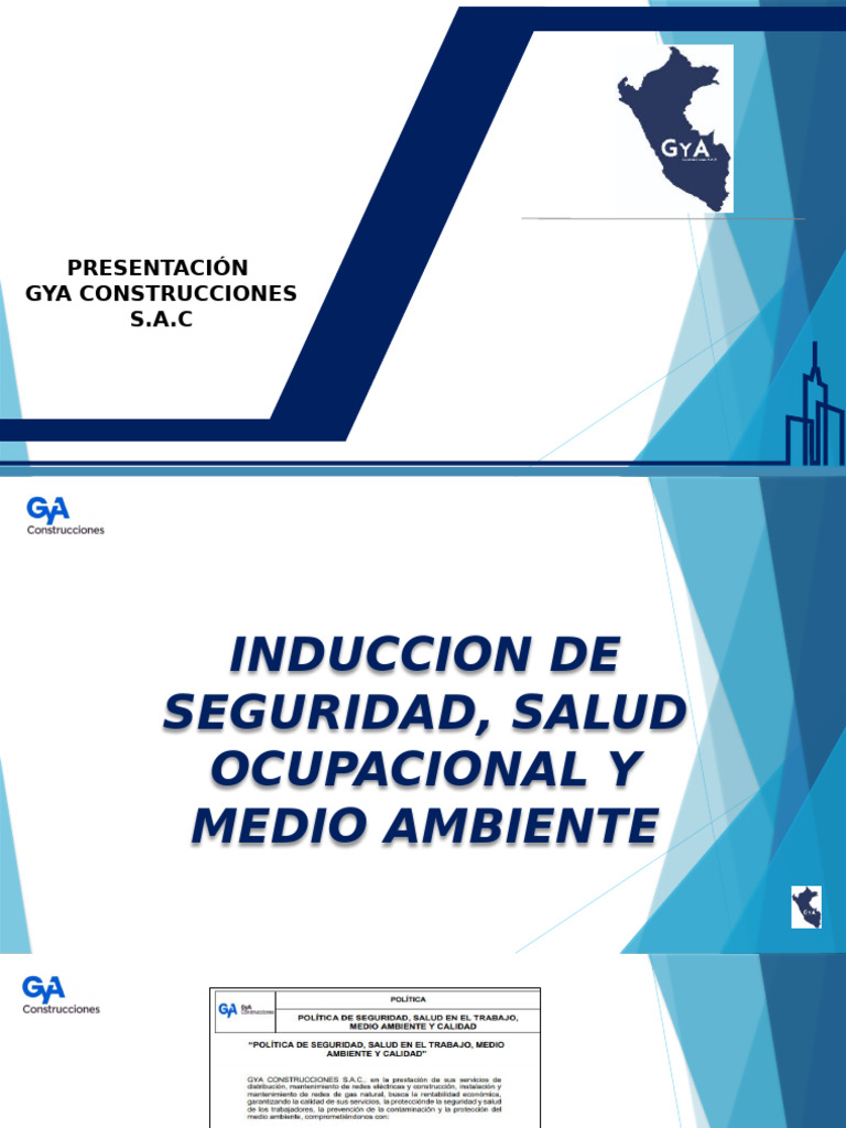 Presentación - GYA CONSTRUCCIONES - INDUCCION - SSOMA - PERSONAL NUEVO | PDF