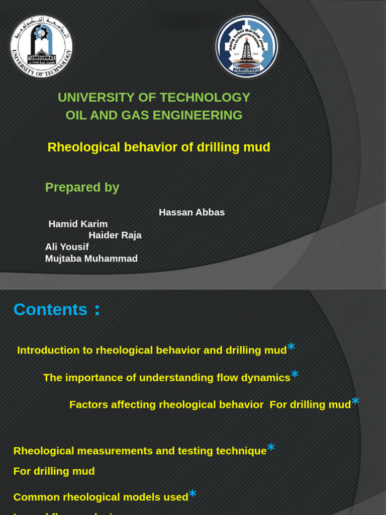 Rheological Behavior of Drilling Mud | PDF