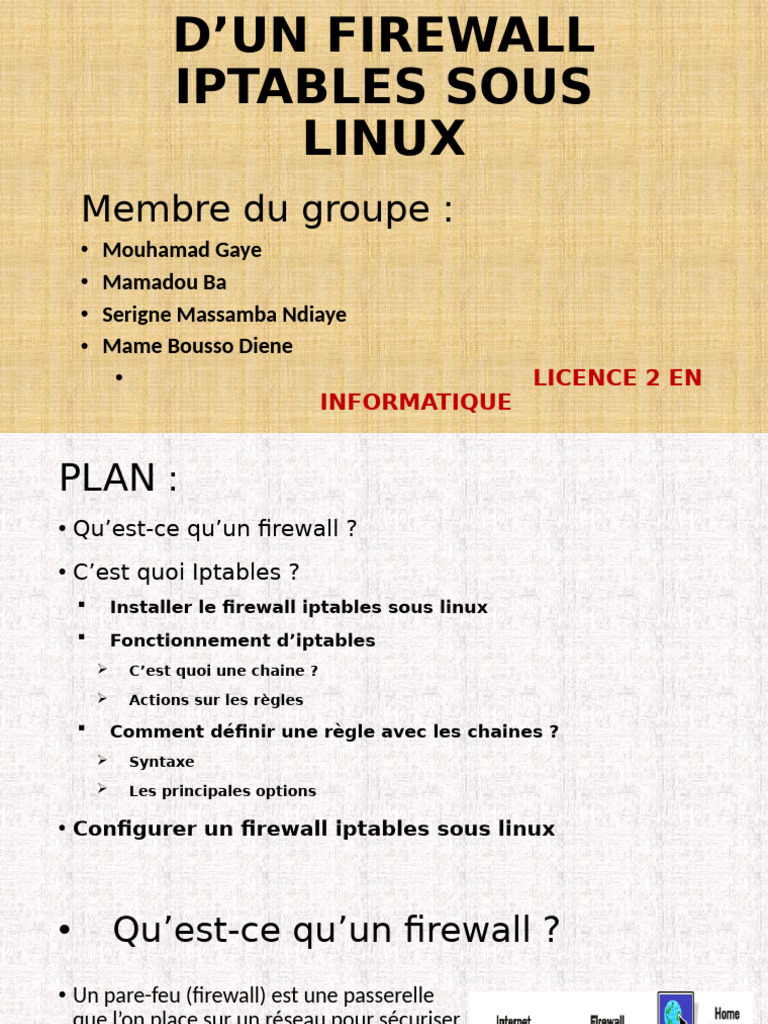 Configuration D'un Firewall Iptables Sous Linux | PDF