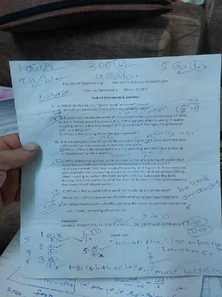 Ceramic Exams and Answers | PDF