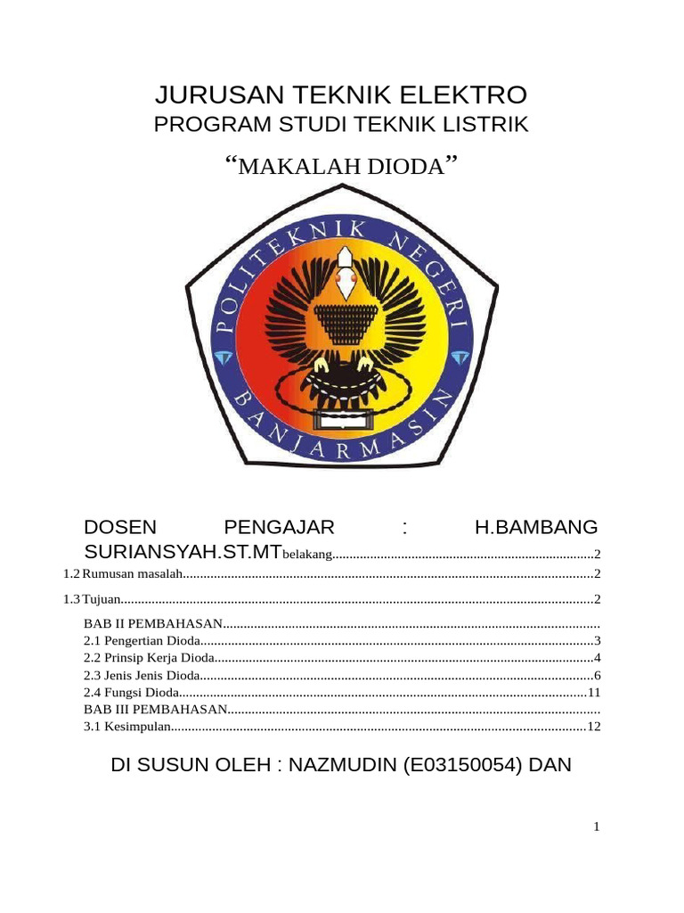 Tugas 3 Makalah Dioda | PDF