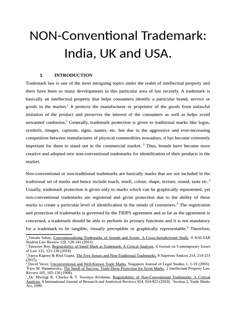 Non-Conventional Trademarks | PDF