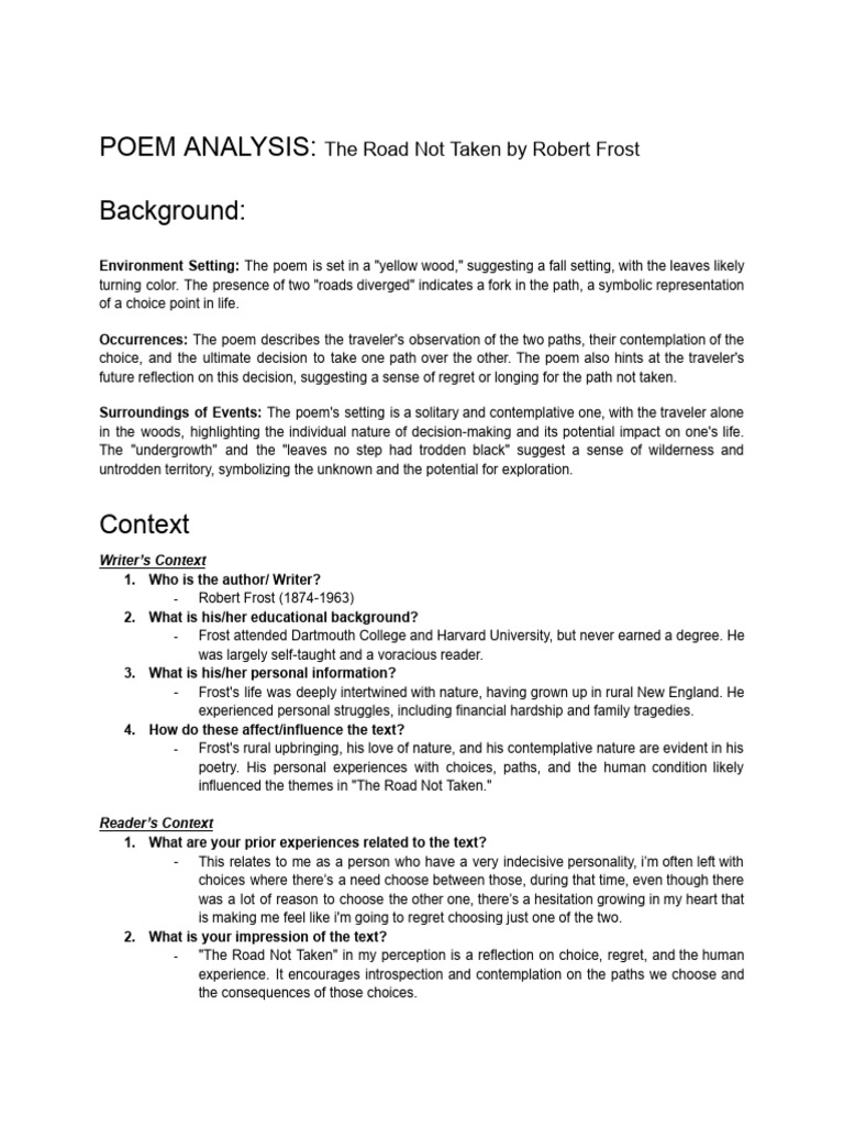 Poem Analysis | PDF