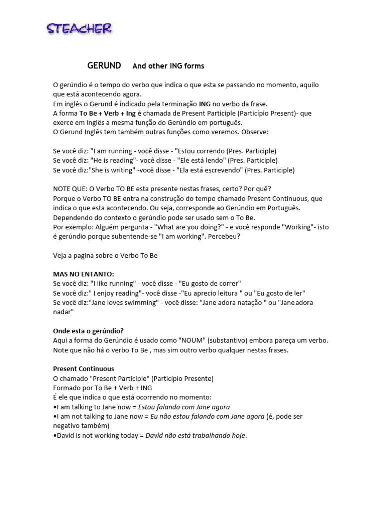 Gerund and Other Ing Form | PDF