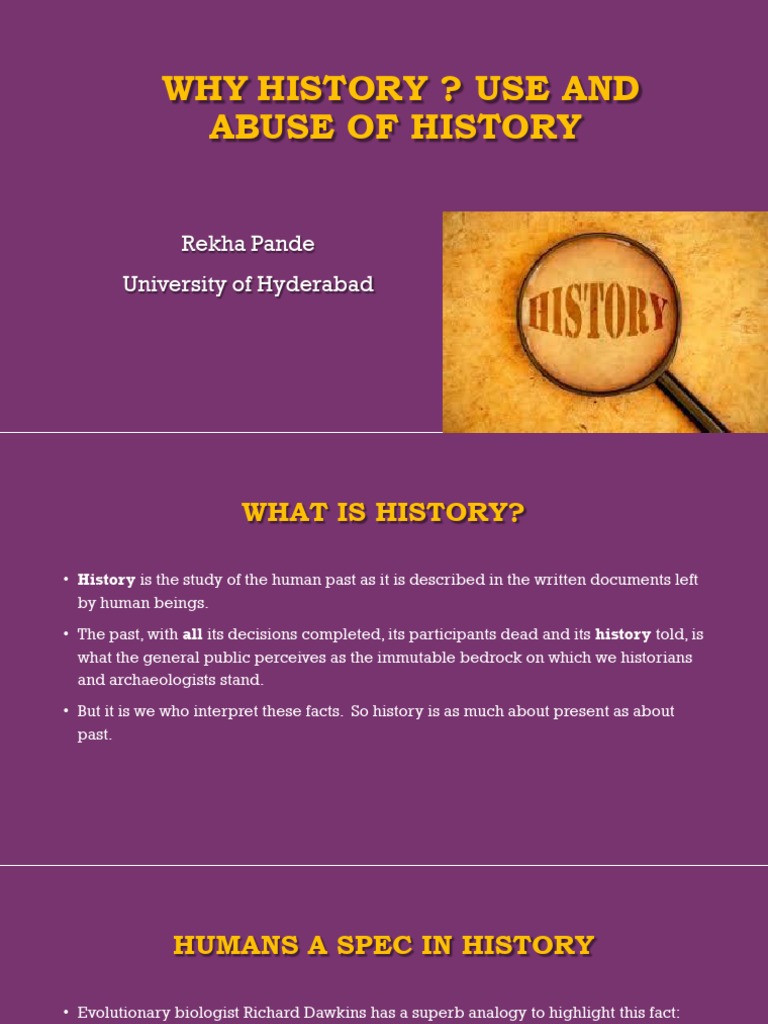 Why History Use and Abuse MHRD Rekha Pande | PDF | Human | Historian