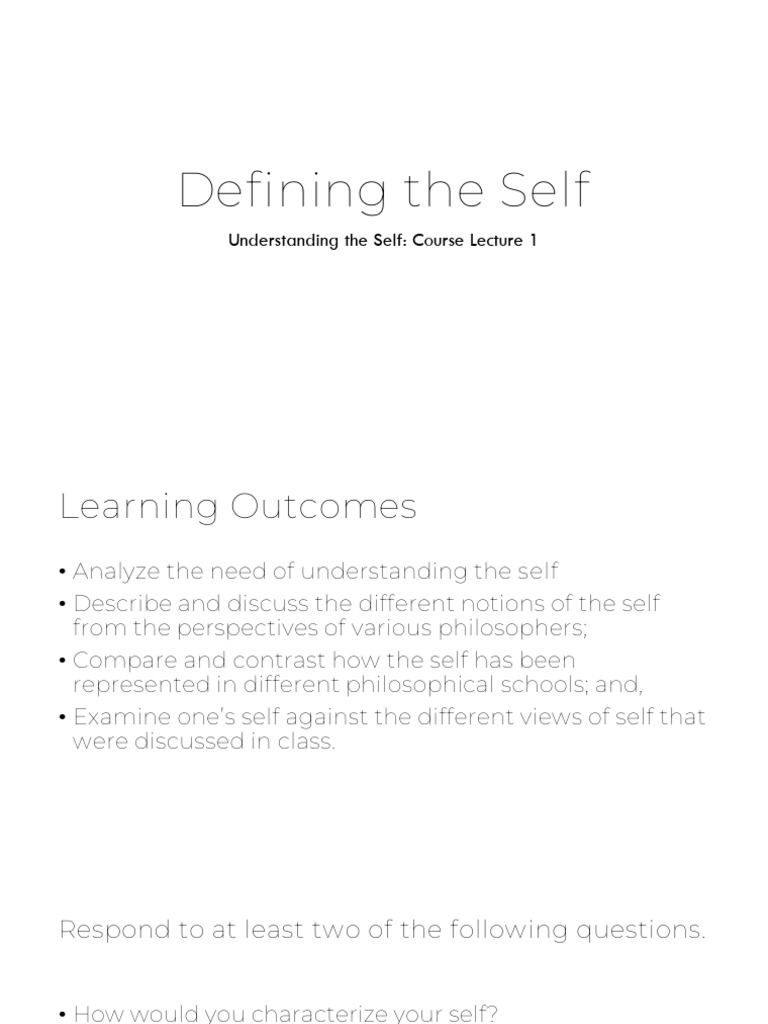 Defining The Self | PDF