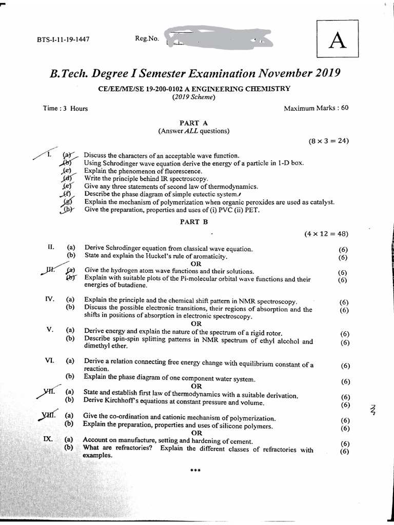November 2019 Eng. Chemistry Sem1 | PDF