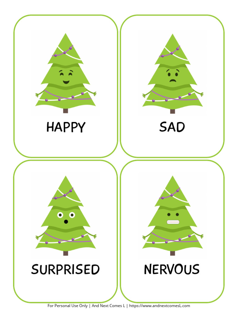Emotion Cards - Christmas Trees | PDF
