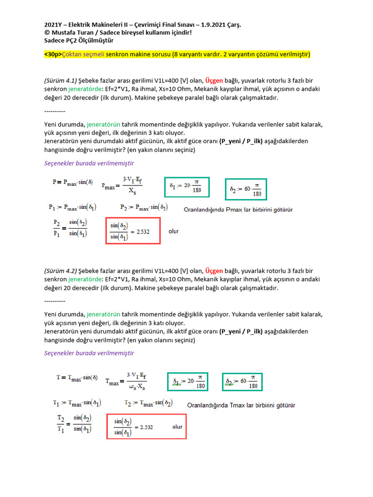 2021Y EM2 Final Sorular Yanitlar | PDF
