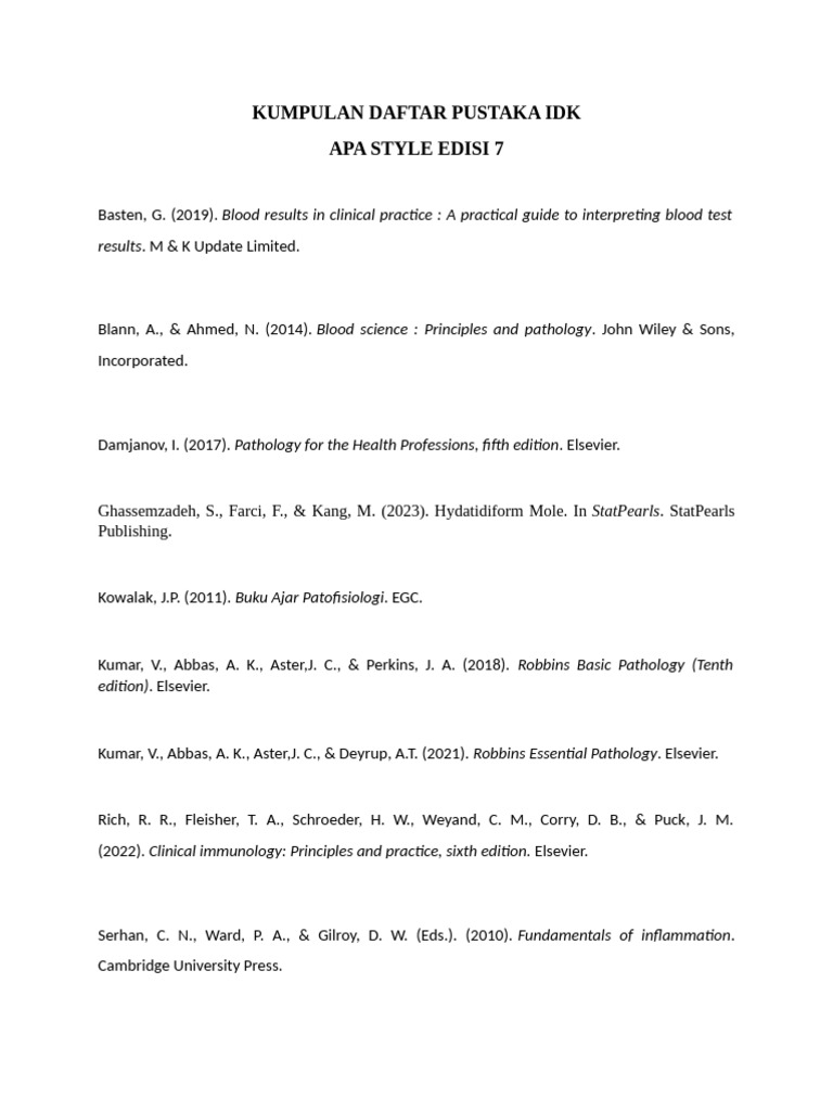 Kumpulan Daftar Pustaka Idk | PDF