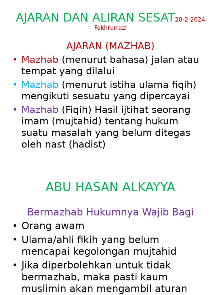 Mazhab Dalam Islam | PDF