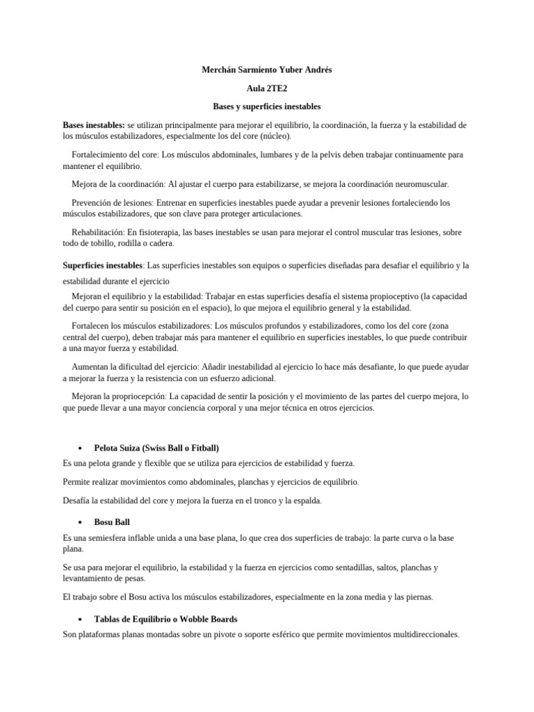 Bases y Superficies Inestables | PDF