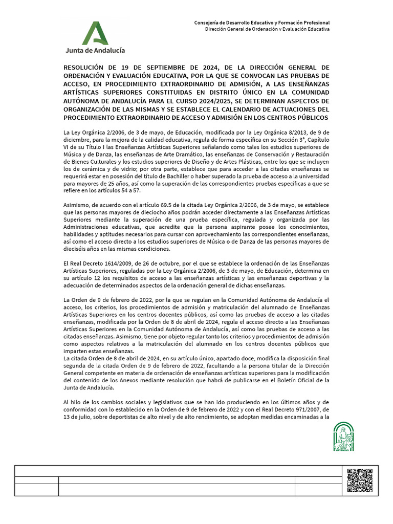 Resol Calendario Extraord (F) Formulario | PDF