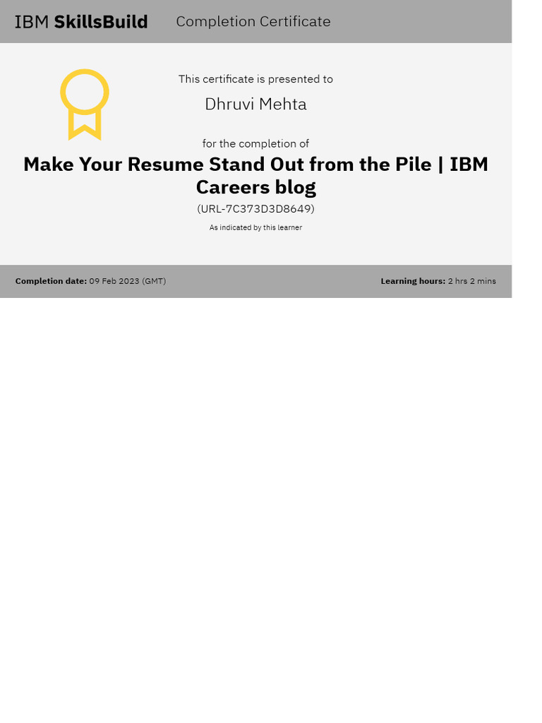 SkillsBuild Certificate | PDF