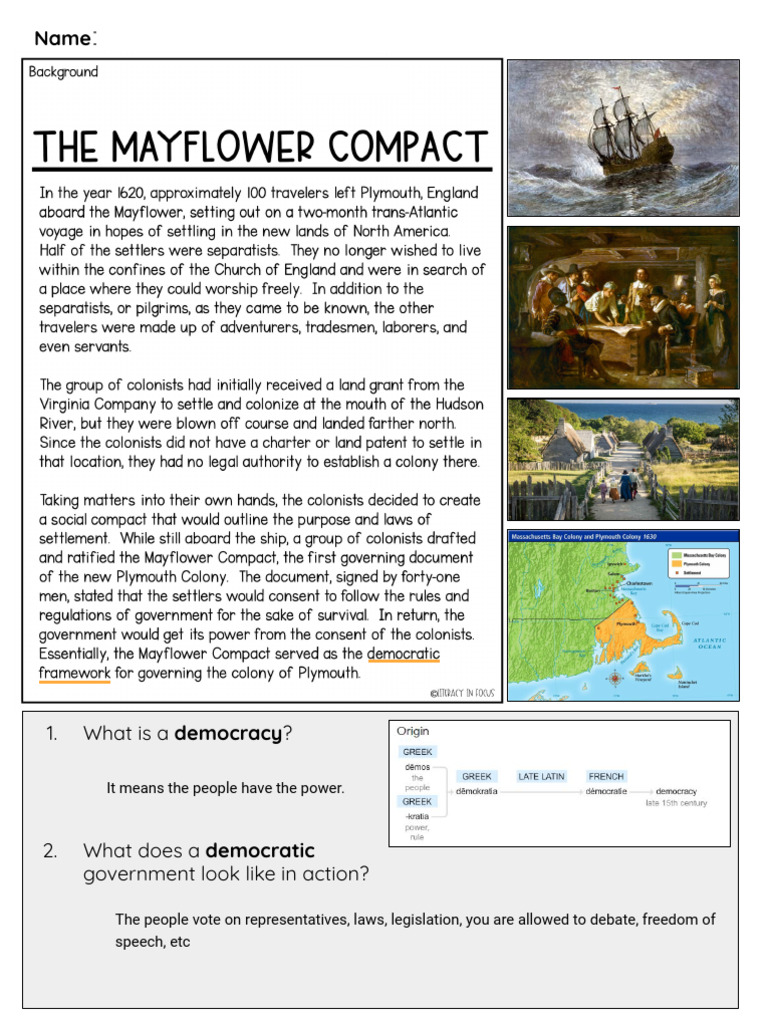 Chase Waida - Mayflower Compact Close Reading KAMI - Kami | PDF