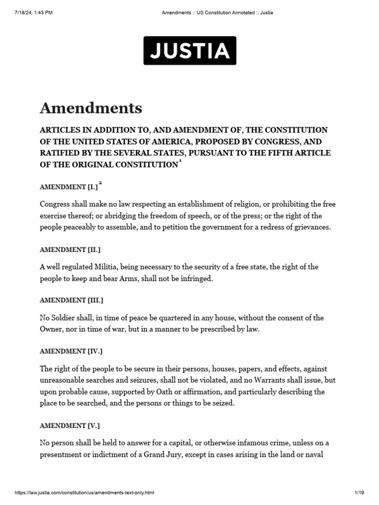 Usa Constitution Amendments | PDF