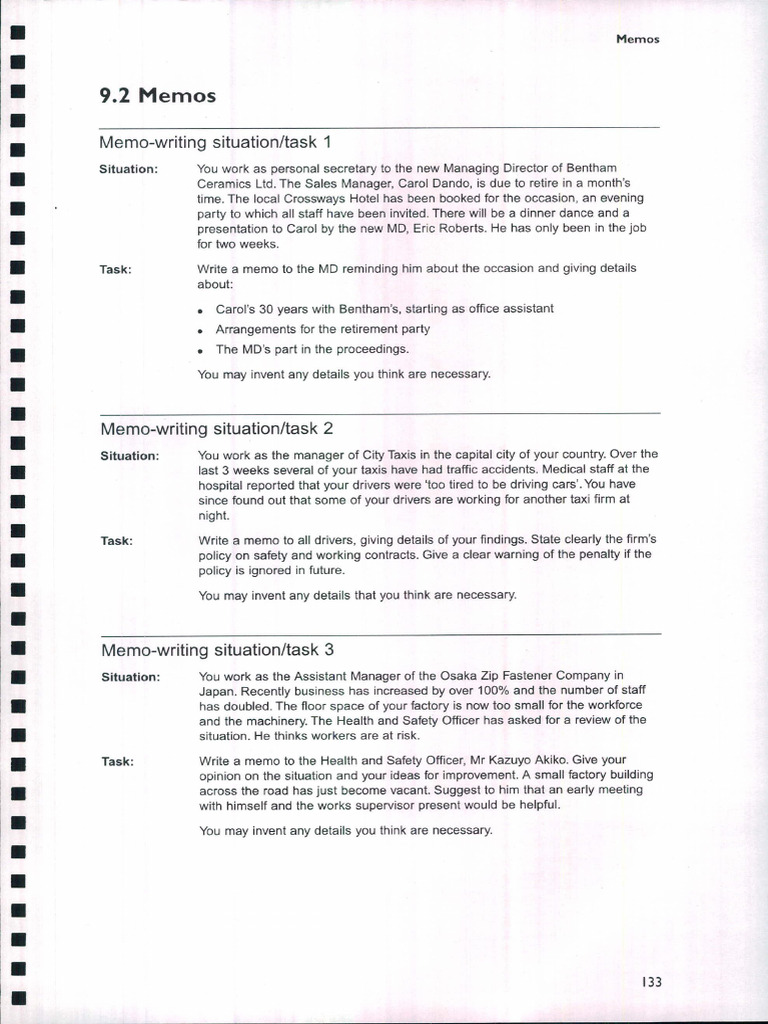 Common Memo Writing Scenarios | PDF