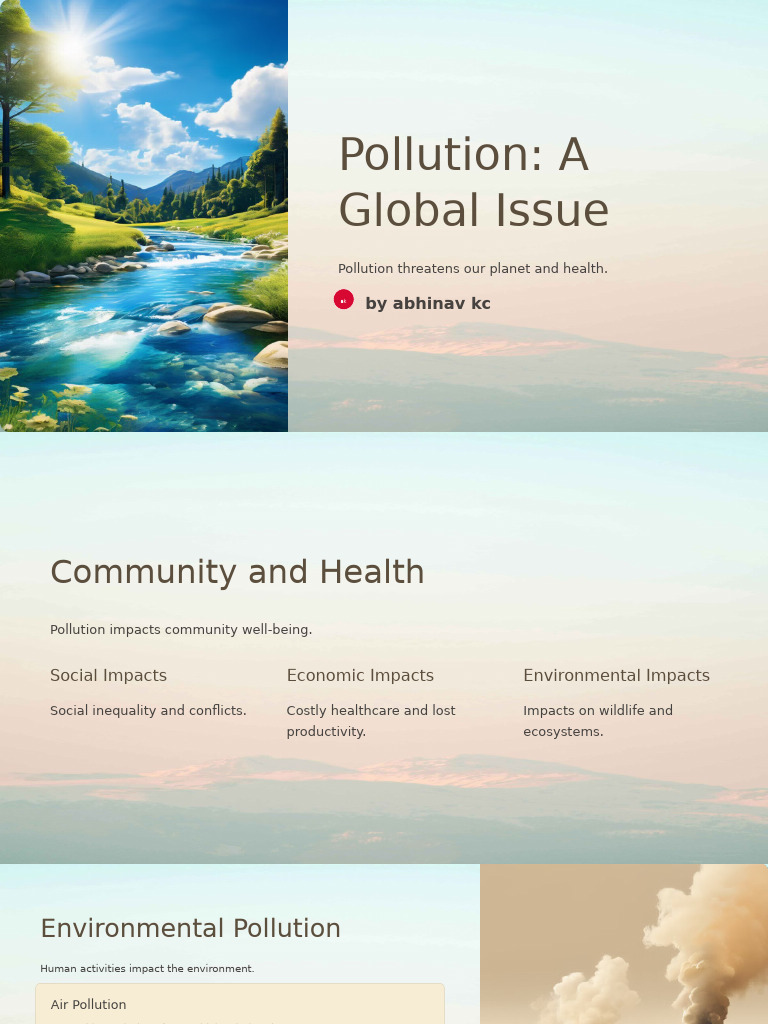Pollution A Global Issue | PDF | Pollution | Water Pollution