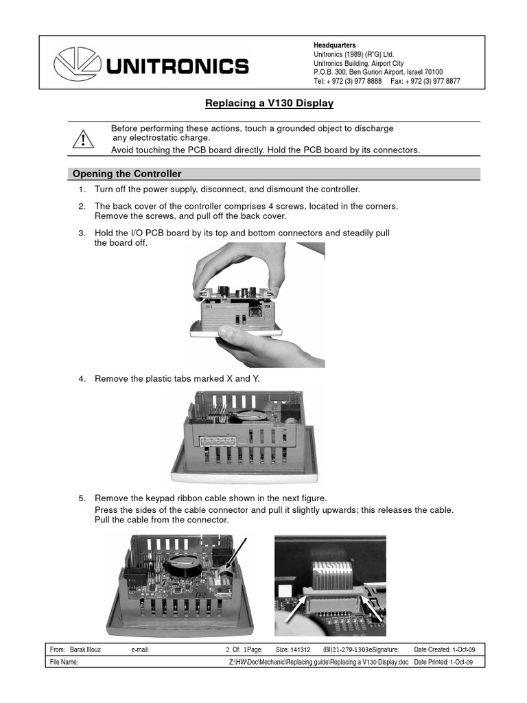 Replacing A V130 Display | PDF