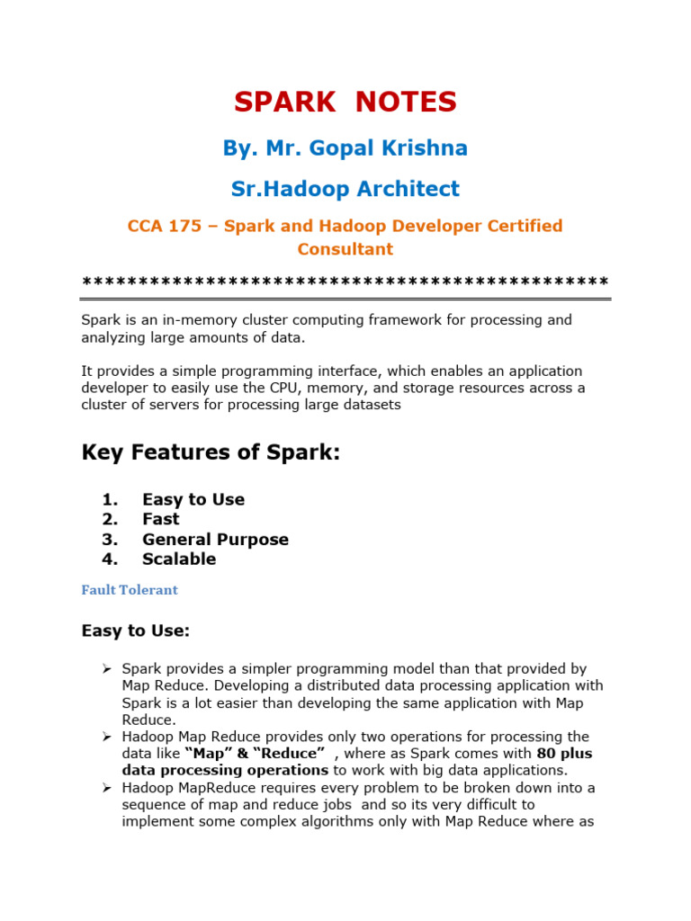 Spark-Notes-Latest-Gopal Krishna | PDF