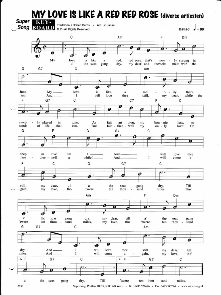 My Love Is Like A Red Rose | PDF