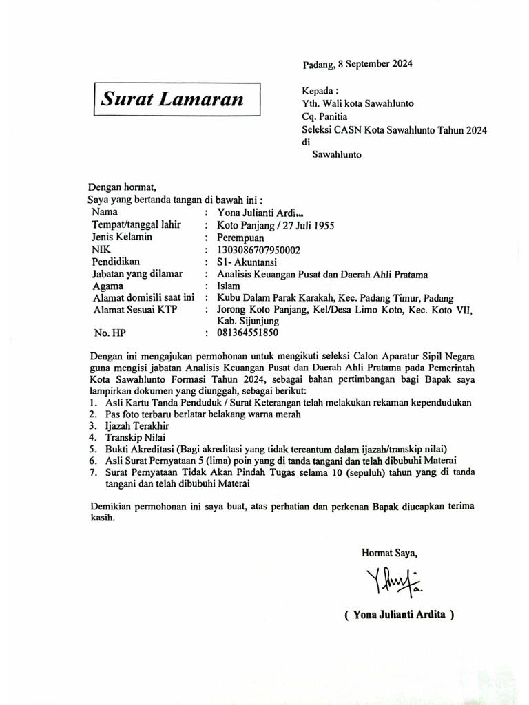 Surat Lamaran-1 | PDF