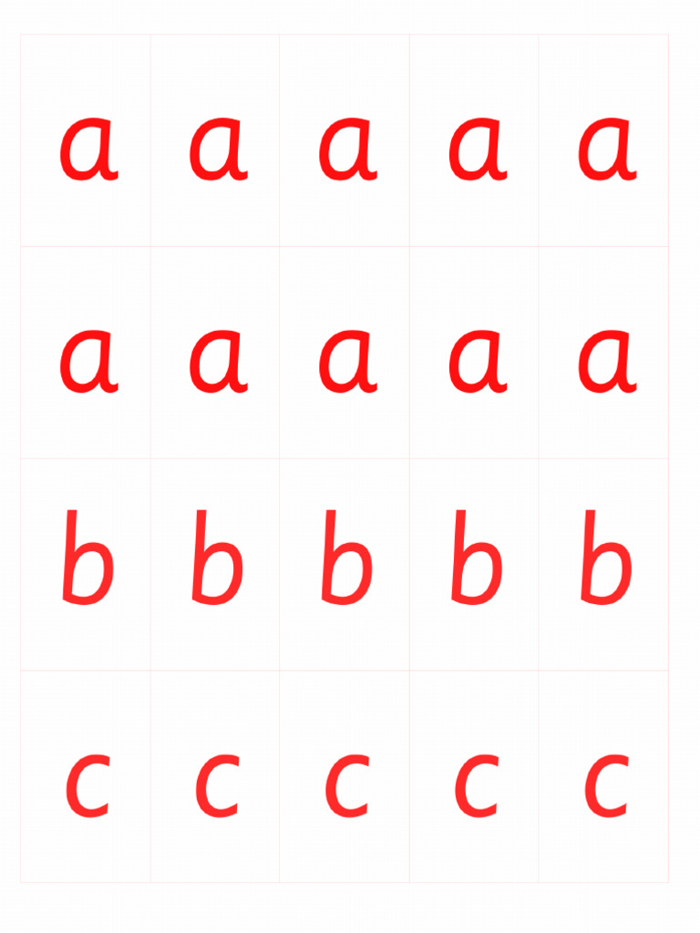 Color Alphabets Red | PDF