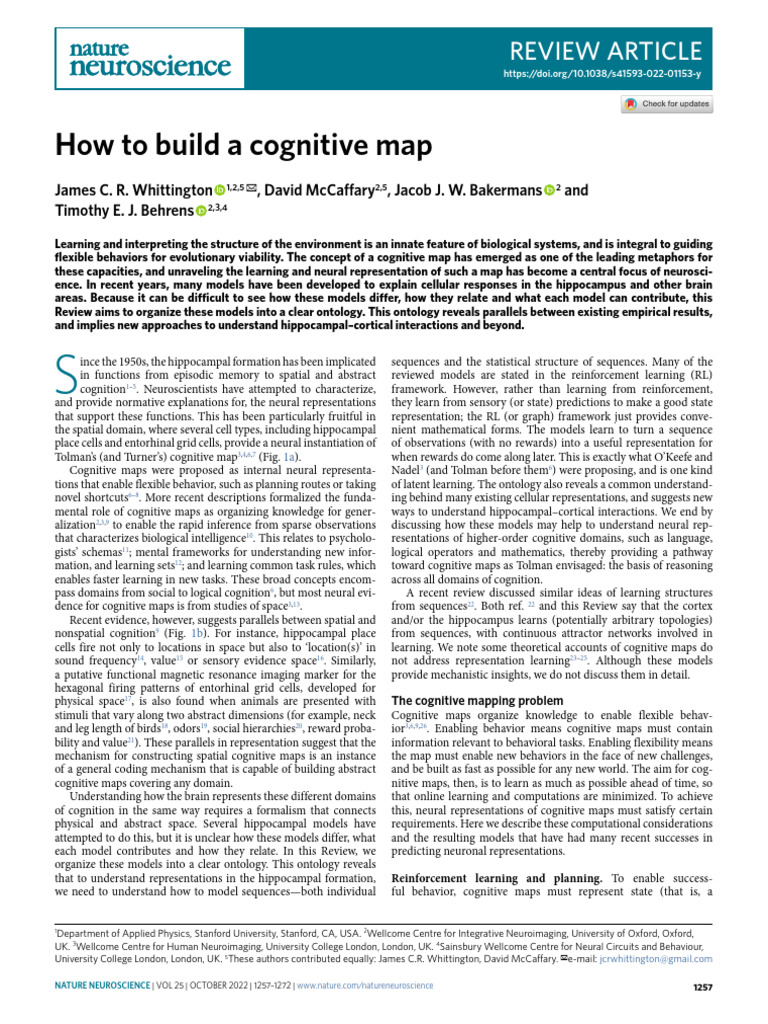 How To Build A Cognitive Map | PDF