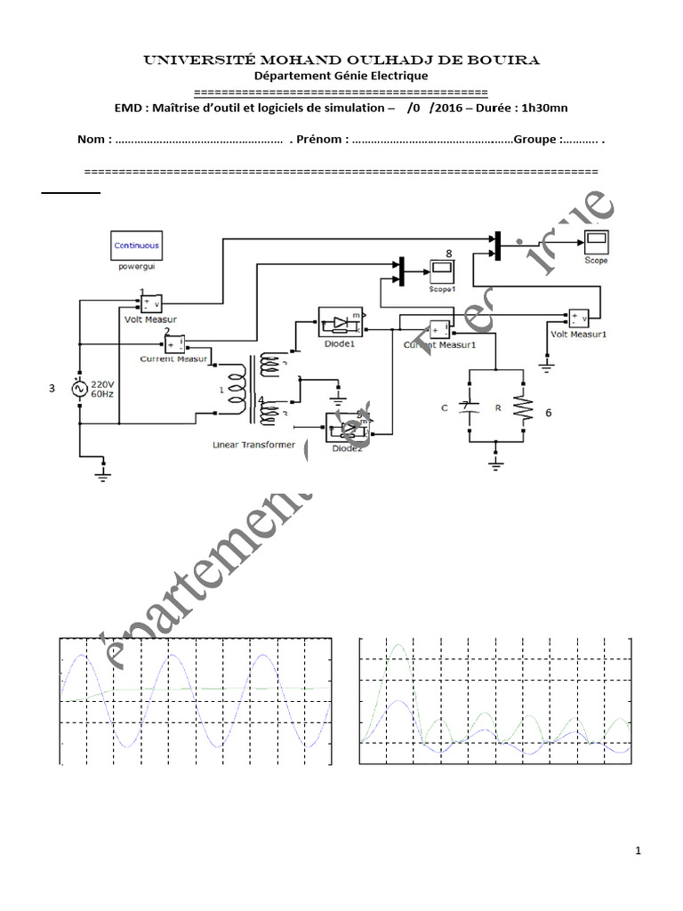 Examen Programmation Matlab - Simulink | PDF