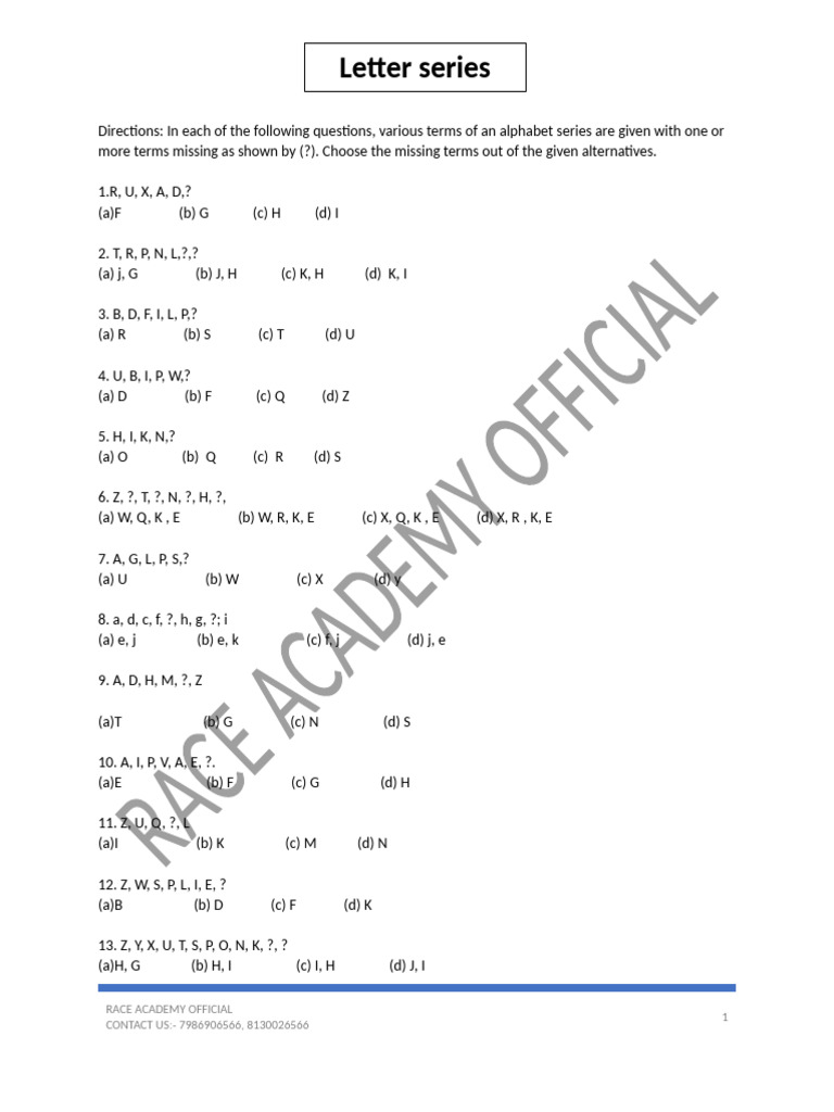 Bhawna Madam Letter Series | PDF