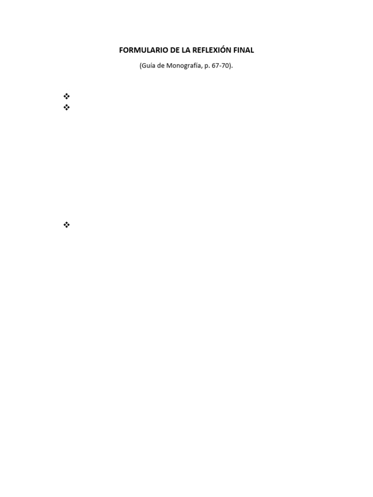 Formulario de La Reflexión Final | PDF